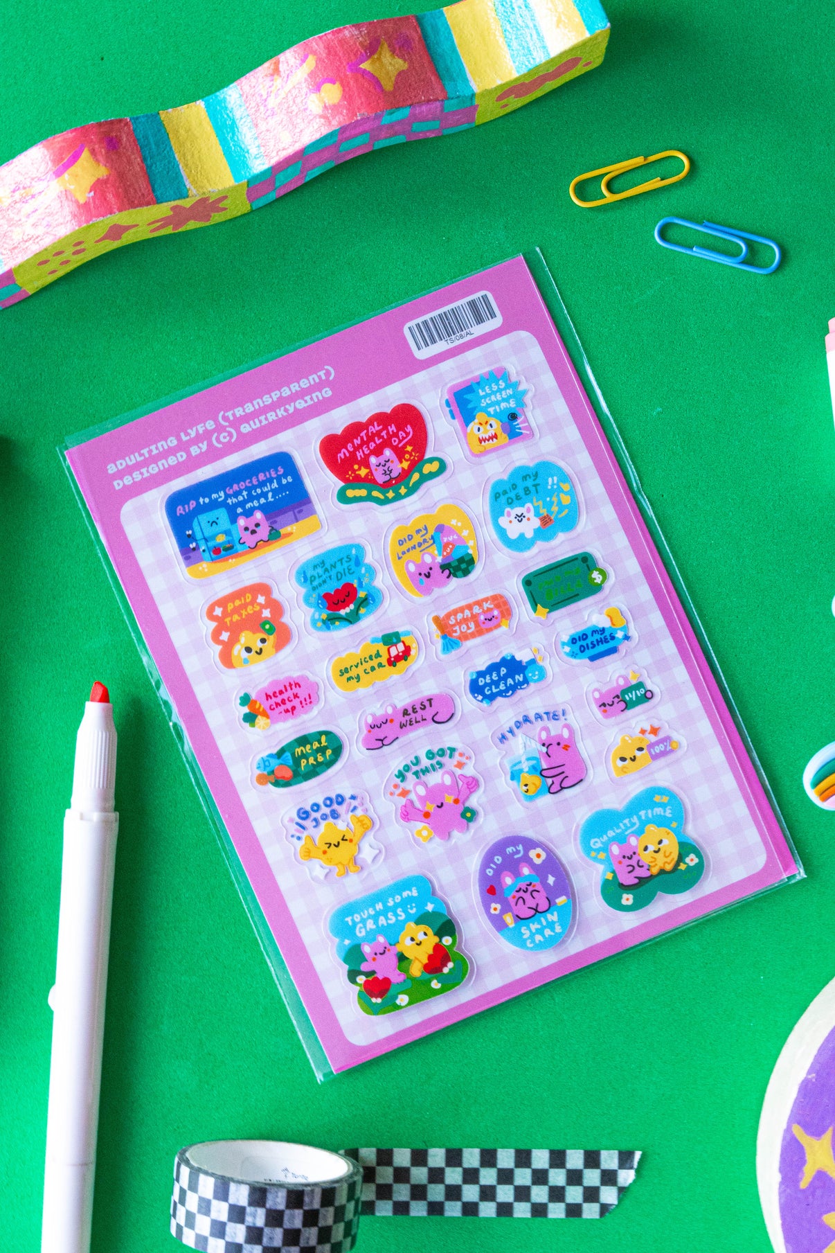 Adulting Lyfe Transparent Sticker Sheet – QuirkyQing Cute Store