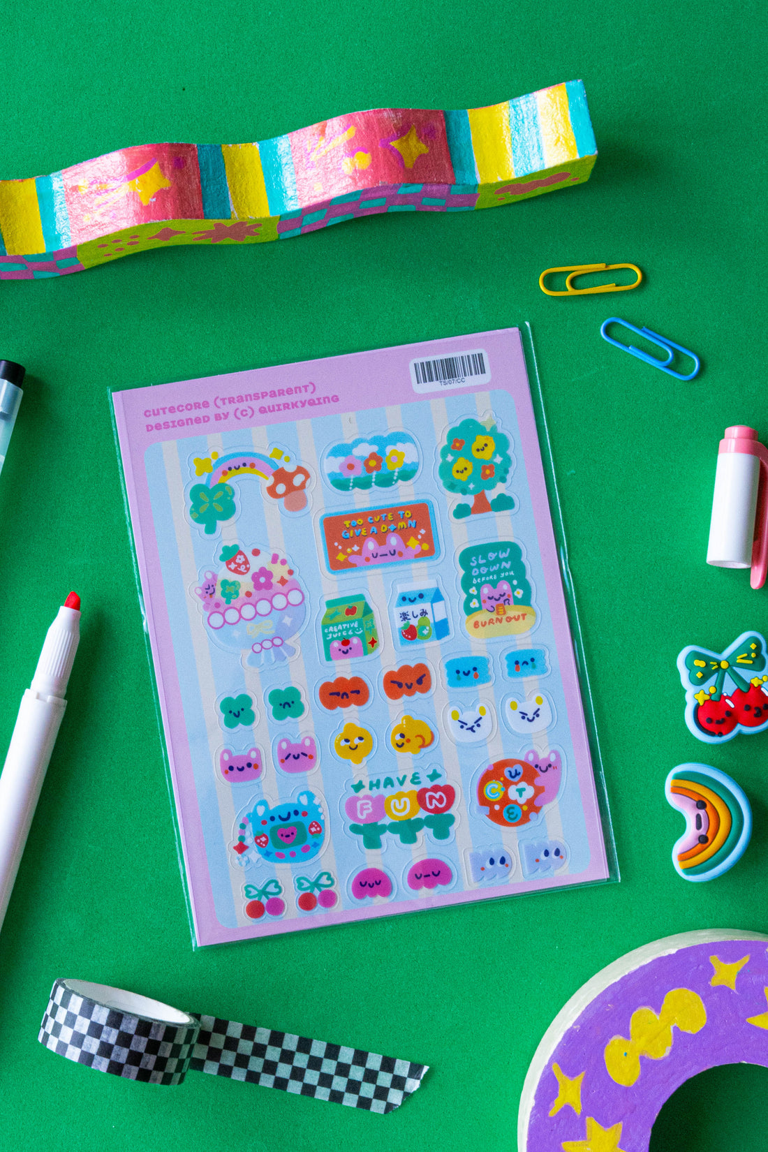 CuteCore Transparent Sticker Sheet – QuirkyQing Cute Store