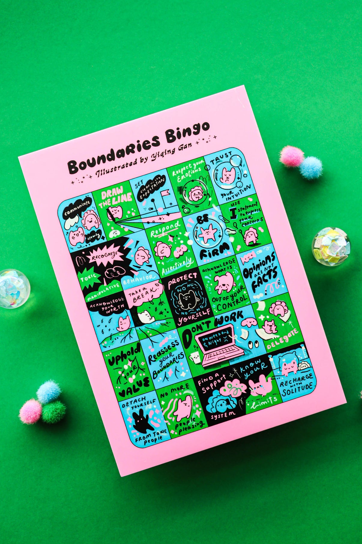 Boundaries Bingo Card – QuirkyQing Cute Store