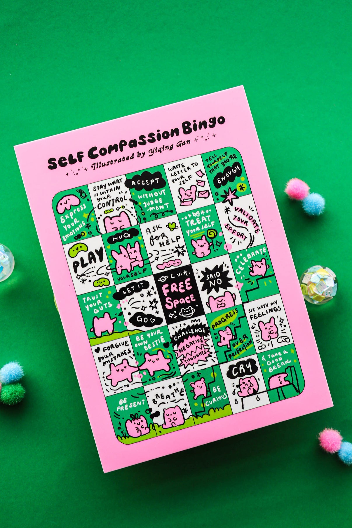 Self Compassion Bingo Card – QuirkyQing Cute Store